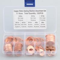 China Copper Metric Sealing Washers Assortment Set 8 sizes 120 pcs cooper washer kit for sale
