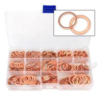 China Copper Metric Sealing Washers Assortment Set 8 sizes 80 pcs cooper washer kit for sale