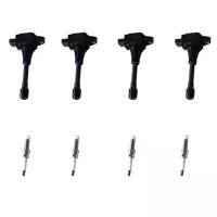 China Ignition Coil&spark Plug Set of 4 Pieces Ignition Coil Pack 22448-ED000 and Spark Plug DILKAR6A-11 for Nissan for sale