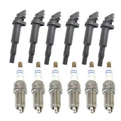 China Ignition Coils & Spark Plugs Set 6PCS Kit 12138647689 12138616153 for BMW 3 5 Series X3 X5 Z4 for sale