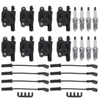 China 8PCS Square Ignition Coil Spark Plug Wires 12611424 8125706160 D510C UF413 12570616 for sale