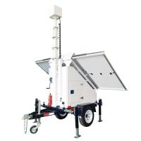 China AU  US Standards Portable Mobile Solar Trailer Manual Lifting Steel Material for sale