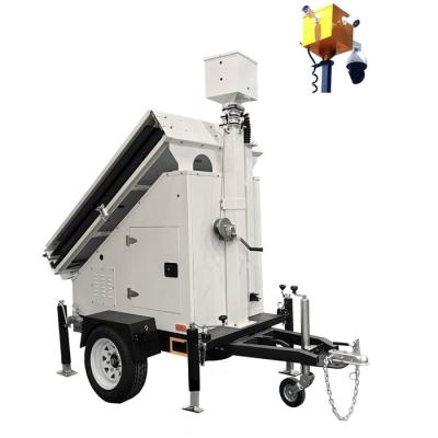 China Mobile Site Solar Security Trailer Video Surveillance Trailer with HD cameras for sale