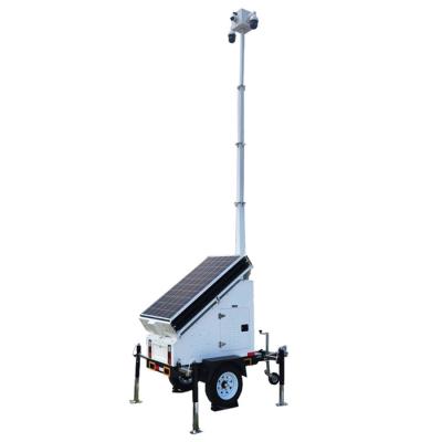 China Gym Mobile Portable CCTV Solar Powered Trailer With PTZ Dome Cameras for sale