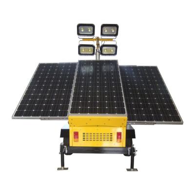 China Solar Light Tower Mobile Solar Trailer With 3*550W Solar Panels 4*200W LED Lights for sale