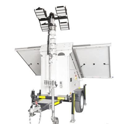 China Energy Efficient Solar Light Towers With 3*380W Solar Panels For Night Work for sale