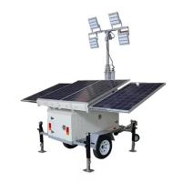 China Green Power Solar LED Mobile Light Tower With 4*300W Solar Panels 4*100W LED Lamp for sale