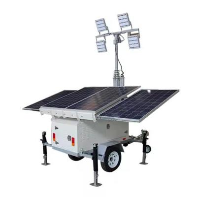 China Green Power Solar LED Mobile Light Tower With 4*300W Solar Panels 4*100W LED Lamp for sale