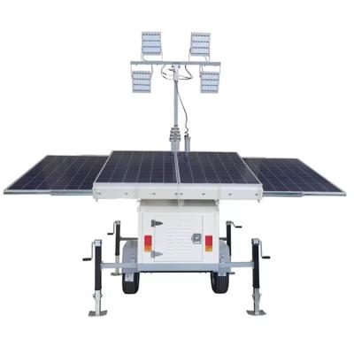 China Mining Mobile Lighting Solution Solar Light Tower With 8m Telescopic Mast for sale