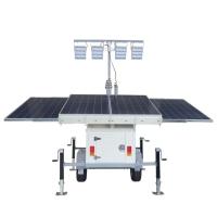 China Solar Hybrid Light Tower With 4*300W Solar Panels 4*200Ah Batteries For Desert for sale