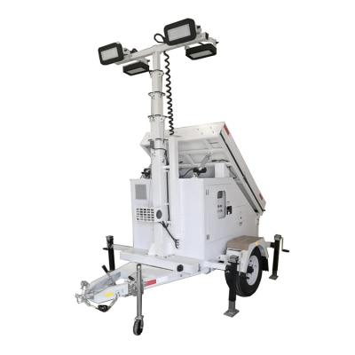 China 4*100 Wattage Light Solar Power Led Lighting Trailer For Rescue And Disaster Relief for sale