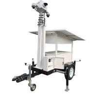 China Remote Monitoring Portable Solar Powered Surveillance 4G 5G Camera Trailer For Road Construction Monitoring for sale
