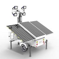 China Portable Solar Lighting Tower With 4*100W LED Lights For Site Construction Lighting for sale