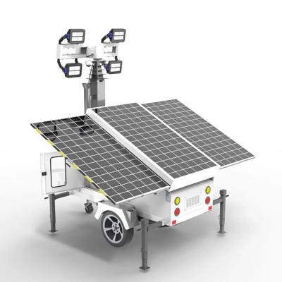 China Portable Solar Lighting Tower With 4*100W LED Lights For Site Construction Lighting for sale
