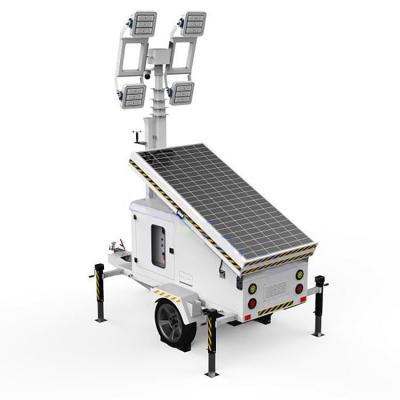 China Mobile Light Tower Solar Powered Lighting Tower With 4*100W LED For Disaster Rescue Lighting for sale