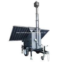 China DC 24V Mobile Solar Surveillance Trailer Solar Monitoring Towers For Plant Monitoring for sale