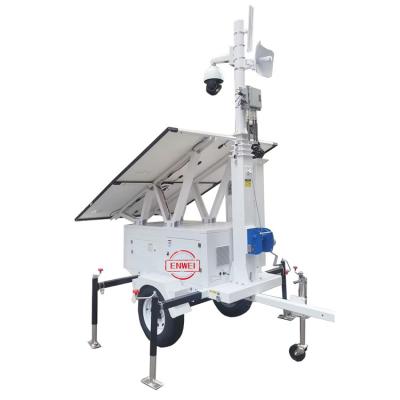 China Mobile Solar CCTV Trailer With Remote Monitoring For Construction Sites for sale