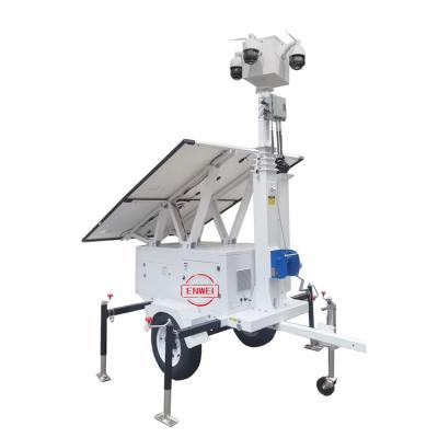 China Mobile Surveillance Trailer With 6m Mast For Open Pit Mining Monitoring for sale