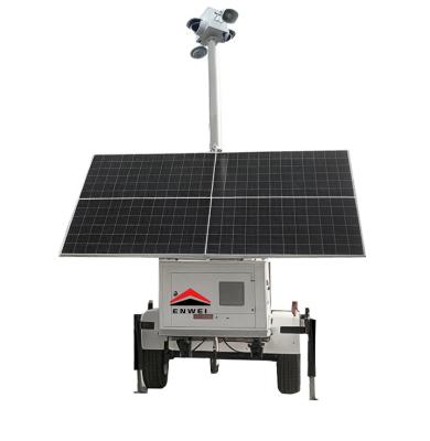 China Low Power Consumption Solar Power 5G Camera Surveillance Trailer For Rural Surveillance for sale