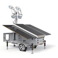 China Mobile Solar Security Surveillance Light Tower With 3*460 W Solar Panels for sale