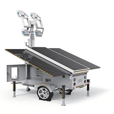 China Mobile Solar Security Surveillance Light Tower With 3*460 W Solar Panels for sale