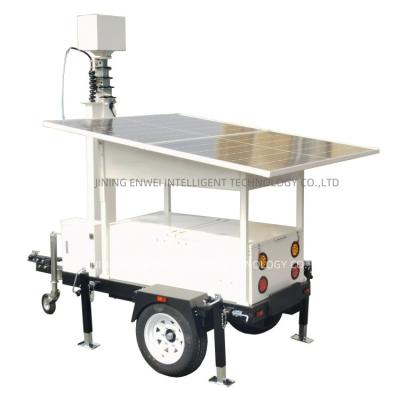 China Mobile Camera Trailer Solar CCTV Surveillance Trailer With 2*590W Solar Panels And Customize Light for sale