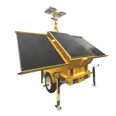 China Trailer Solar Security Camera Light Tower With 3*460W Solar Panels for sale