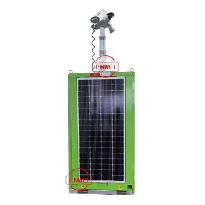 China Cold Dip Galvanized Powder Coated Solar Panel Mobile Security Surveillance Unit for Temporary Engineering Projects for sale