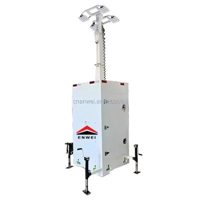 China Compact Structure Mobile Led Lighting Towers Mounted 4*100W Led Lights For Temporary Lighting for sale