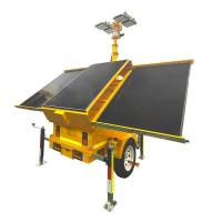 China Mobile Solar Trailer With LED Lights For Construction Sites Night Lighting for sale