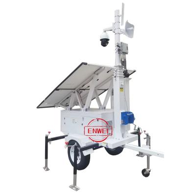 China Solar Security Trailer Solar Mobile Camera Trailer For Construction Site for sale