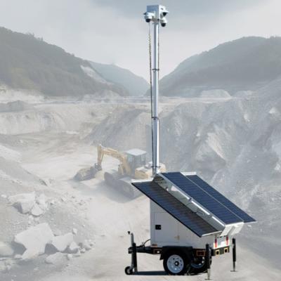 China Security Camera Trailer Mobile Surveillance Solution For Construction Sites for sale