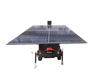China Black Design Solar Camera Security Trailer With Support Legs For Event Security for sale
