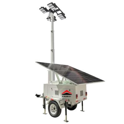 China Mobile Solar Light Tower With 6m Mast For Construction Sites Night Lighting for sale