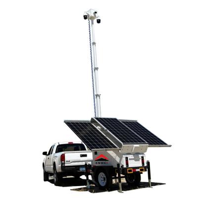 China Solar security trailer with 7m electric mast for construction sites for sale