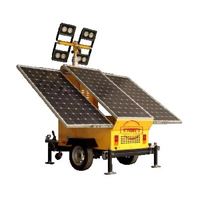 China All-in-One Solar Power Trailer With CCTV Lighting Tower Alarm System For Road Work for sale
