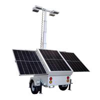 China Solar Surveillance Light Trailer Solar Camera Light Tower with 3*460W Solar Panels for Construction Site for sale