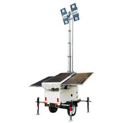 China Mobile Solar Trailer With LED Lights For Construction Sites Night Lighting for sale