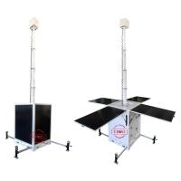 China Mobile Solar Surveillance Tower Cube CCTV Unit With Camera System For Construction Site for sale