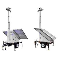 China Mobile Surveillance Trailer With 3 Solar Panels For Parking Lot Security for sale