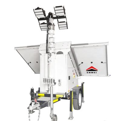 China Stable And Durable Portable Solar Powered LED Lighting Trailer For Remote Area Construction Site Lighting for sale