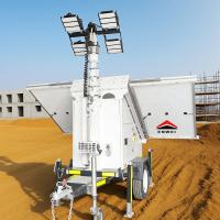 China Stable Power Supply Solar Powered Floodlight Lighting Trailer For Desert Lighting for sale