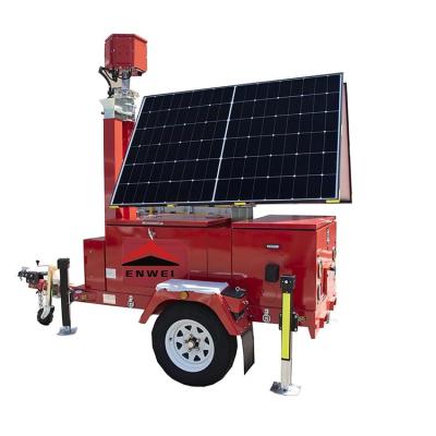 China Portable Foldable Solar Powered Camera Trailer For Parking Lot Monitoring for sale