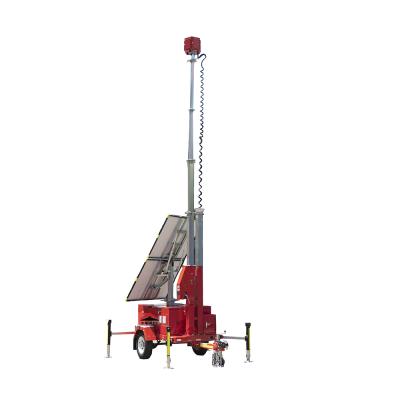 China Mobile Adjustable Solar Panels Camera CCTV Trailer For Industrial Park Monitoring for sale