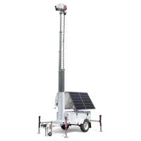 China Solar Powered Mobile Surveillance Trailer With Foldable Solar Panels For Construction Sites Security for sale