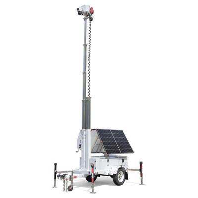 China Solar Powered Mobile Surveillance Trailer With Foldable Solar Panels For Construction Sites Security for sale