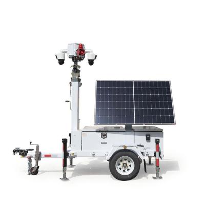 China Solar CCTV Trailer With Foldable Solar Panels For Construction Sites Surveillance for sale