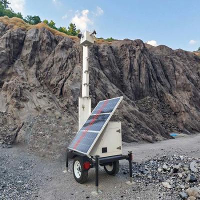 China Mobile Solar Surveillance Trailer Off-Grid CCTV Trailer With Solar Power 4G 5G PTZ Camera for sale