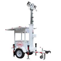 China Mobile Security Mini Solar Trailer With LED Light Mounted CCTV Tower For Warehouse for sale