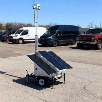 China Mobile CCTV Trailer Solar CCTV Camera Trailer For Temporary Parking Lots Monitoring for sale